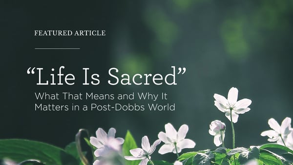 “Life Is Sacred”: What That Means, and Why It Matters in a Post-Dobbs World